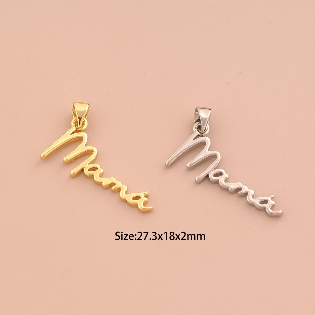 18K Gold MAMA Charms,letter Charms Pendants,mama Charm for DIY Jewelry ...