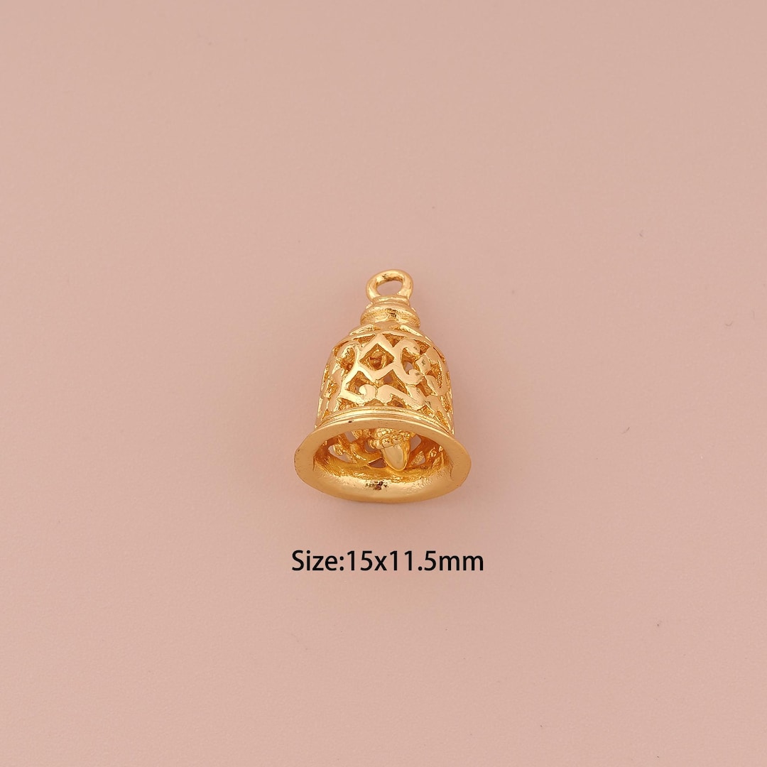 18K Gold Bell Charms,minimalist Charms Pendants,bell Charm for DIY ...