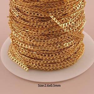 3.28 Feet 18K Gold Curb Chain,special Chain,semi-finished Chain for DIY ...