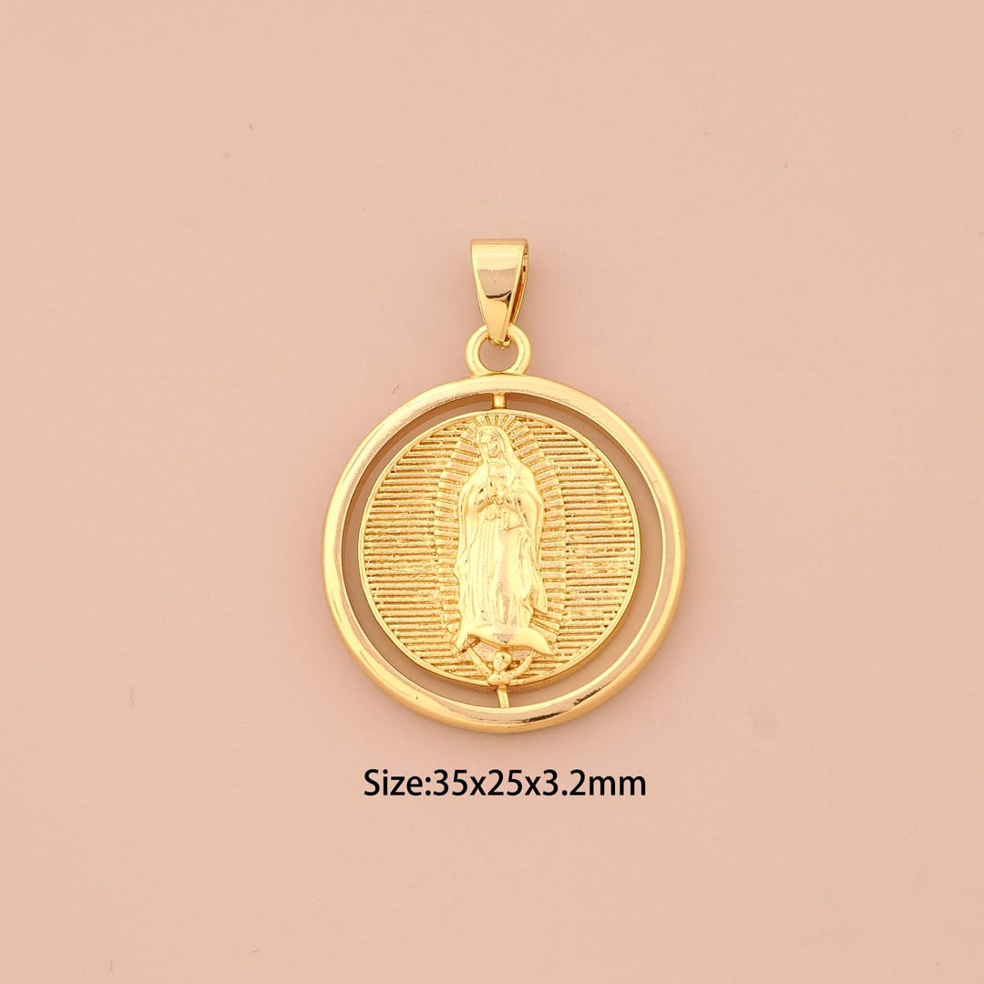 18K Gold Virgin Mary Charms,religious Charms Pendants,saint Benedict ...
