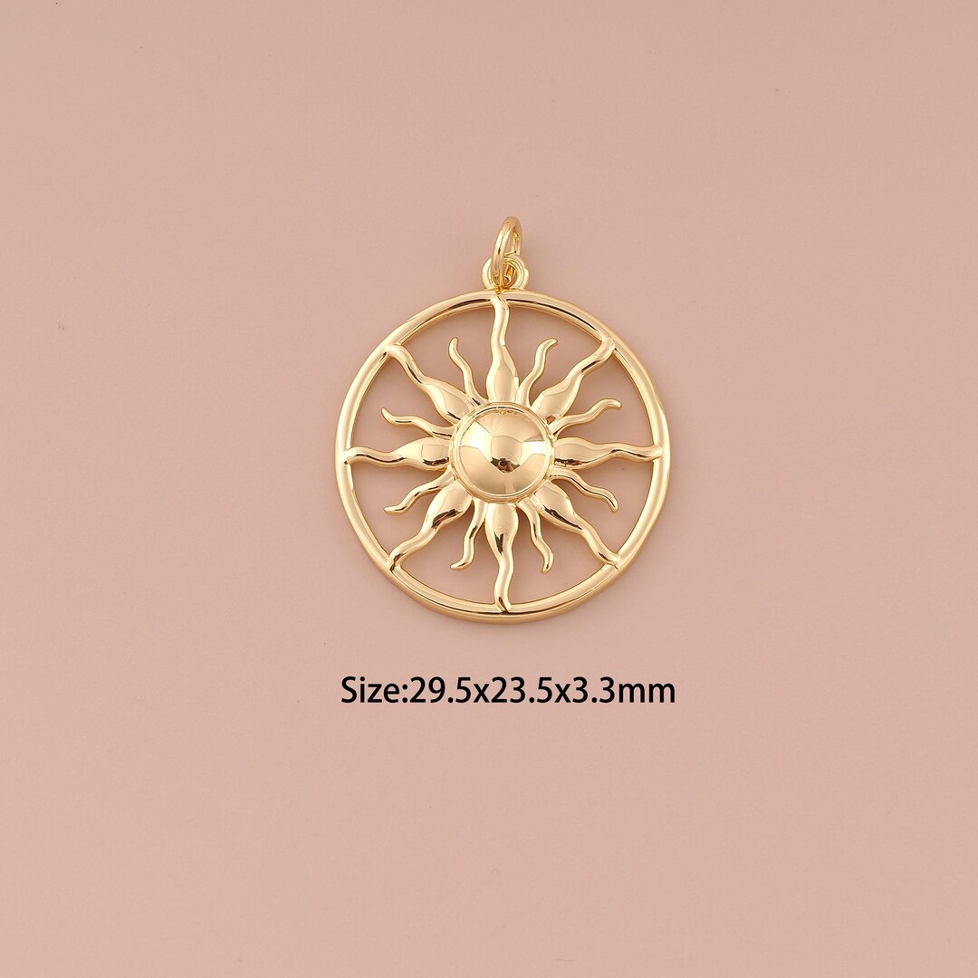 18K Gold Sun Charms,minimalist Charms Pendants,sun Charm for DIY ...