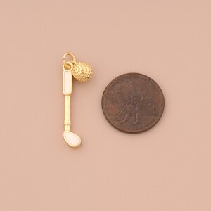 18K Gold Golf Club Charms,enamel Golf Charms Pendants,golf Club Charm ...