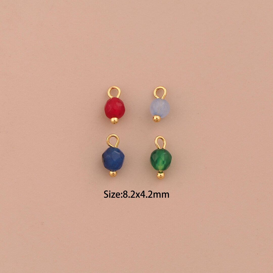5 Pcs 18K Gold Energy Stone Charms,natural Stone Charms Pendants,stone ...