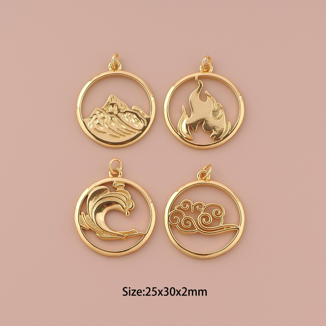 18K Gold Element Charms,minimalist Charms Pendants,element Charm for ...