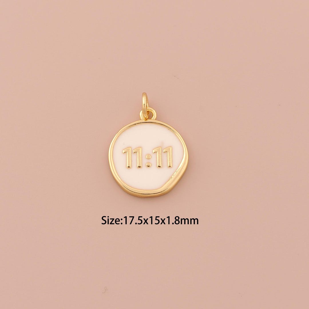 18K Gold Digital Charms,enamel Minimalist Charms Pendants,time Charm ...