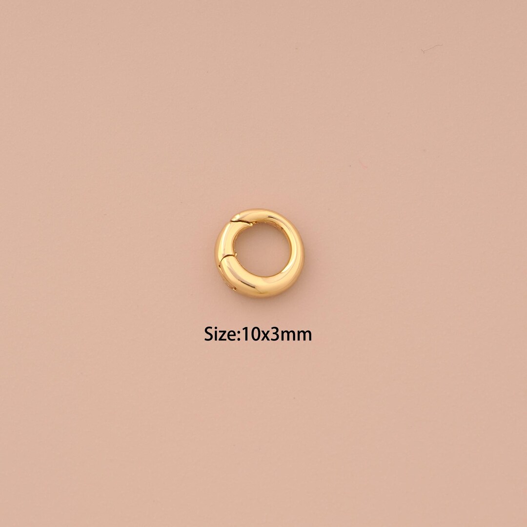 18K Gold Push Door Clasp,spring Clasp,snap Clasp for DIY Jewelry Making ...