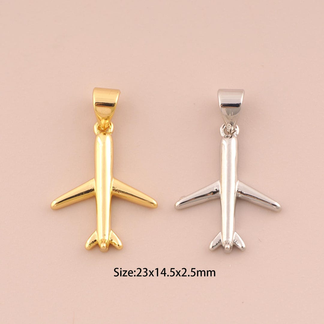 18K Gold Airplane Charms,airplane Charms Pendants,airplane Charm for ...