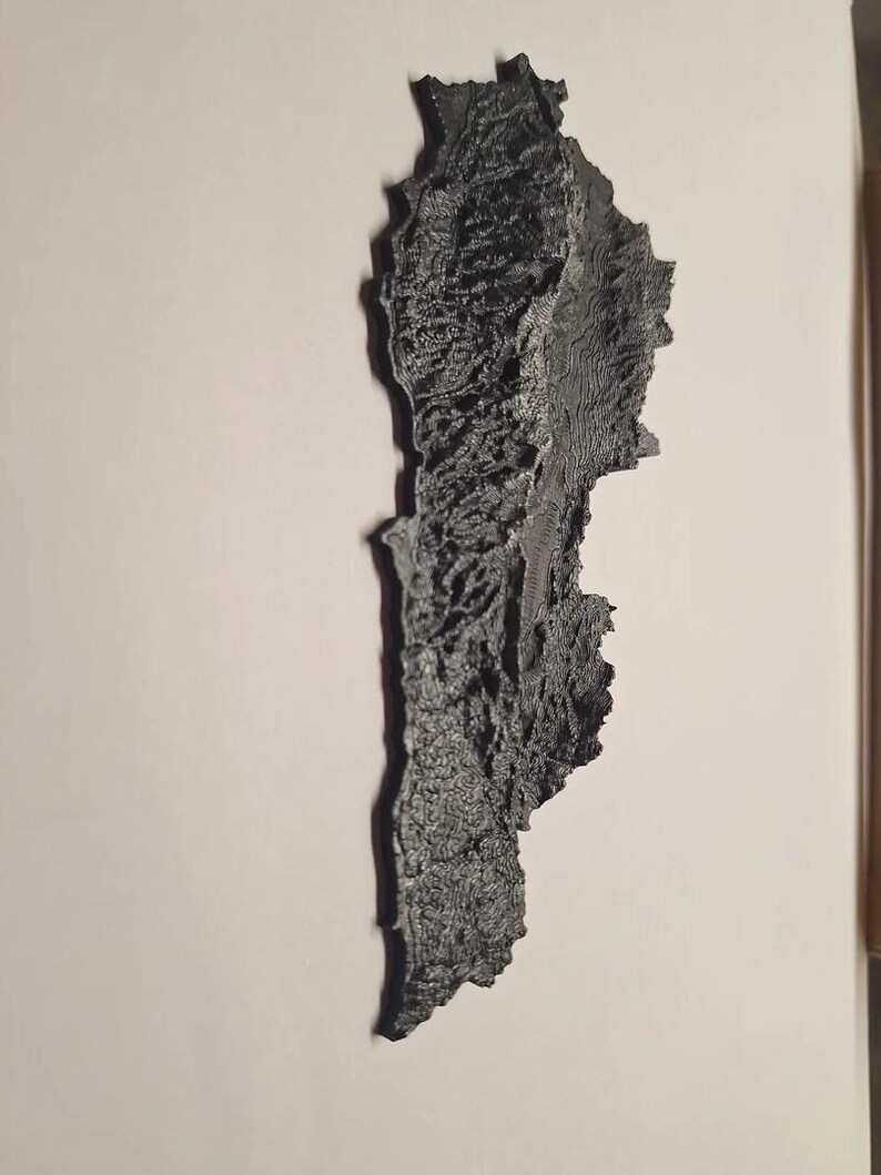 Topographic Map of Lebanon 3D Printed - Etsy