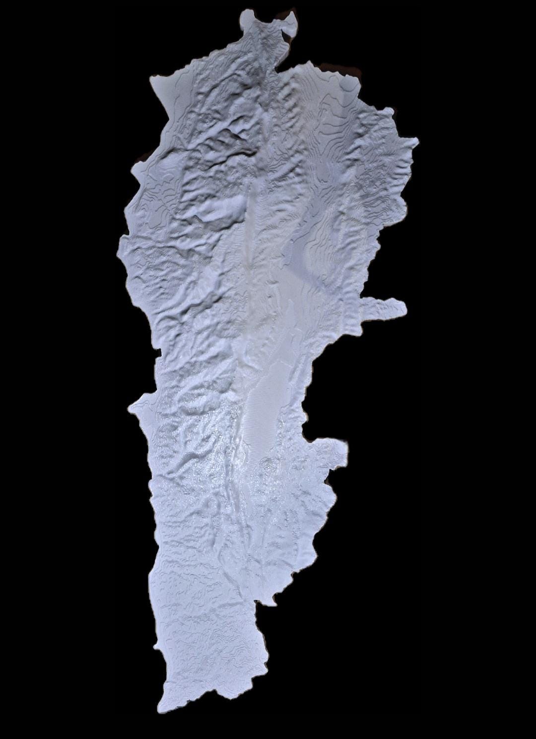 Topographic Map of Lebanon 3D Printed - Etsy