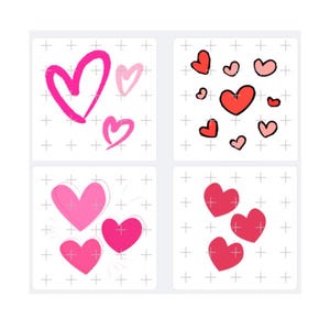 Hearts Cartoon Clip Art PNG Bundle, Digital Download, Crafts, Party ...