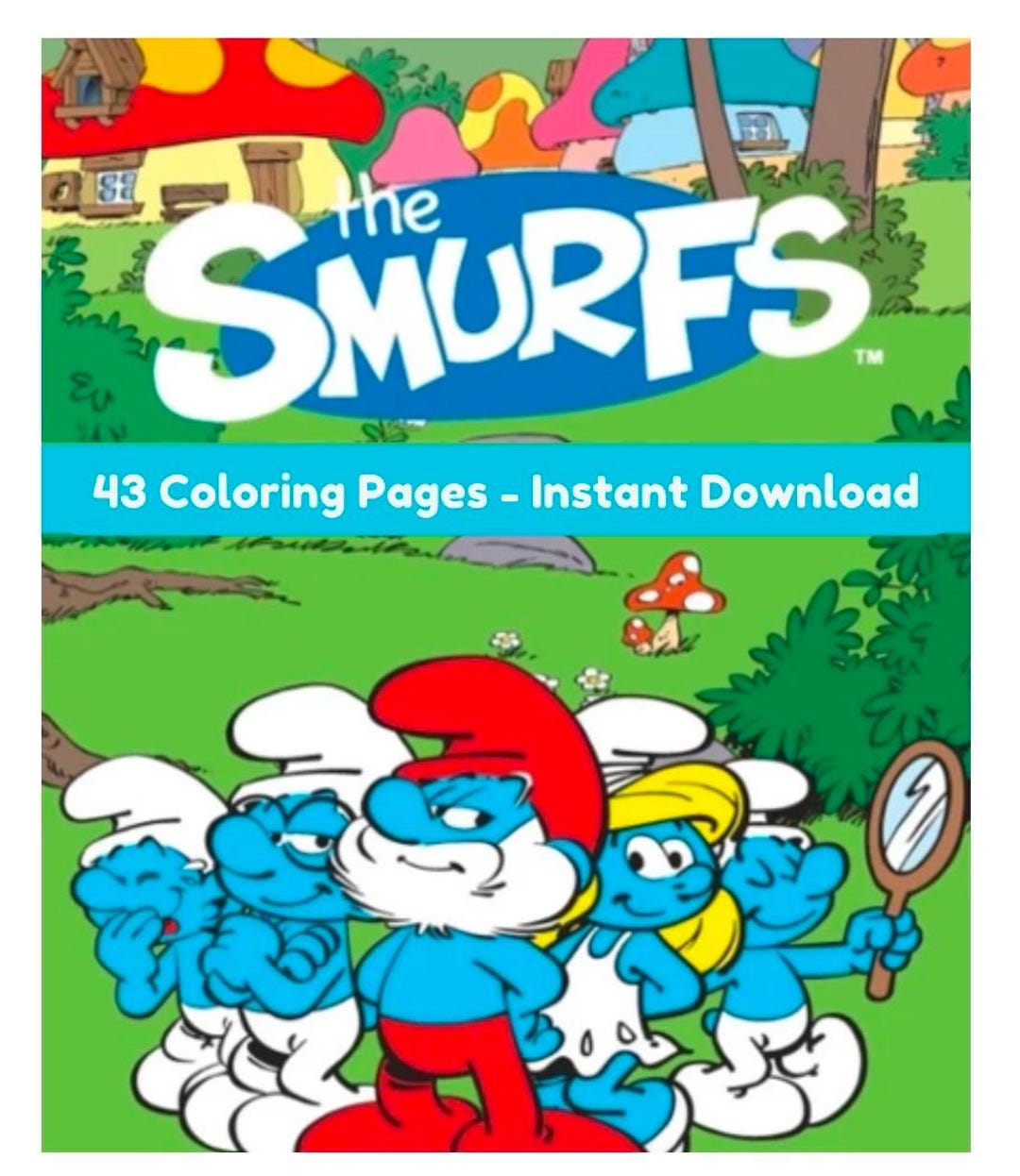 The Smurfs - 43 Coloring Pages- Vintage - Instant Download - PDF ...