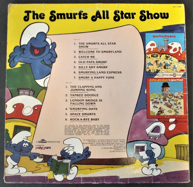 Smurfs All Star Vintage Vinyl Record - Etsy