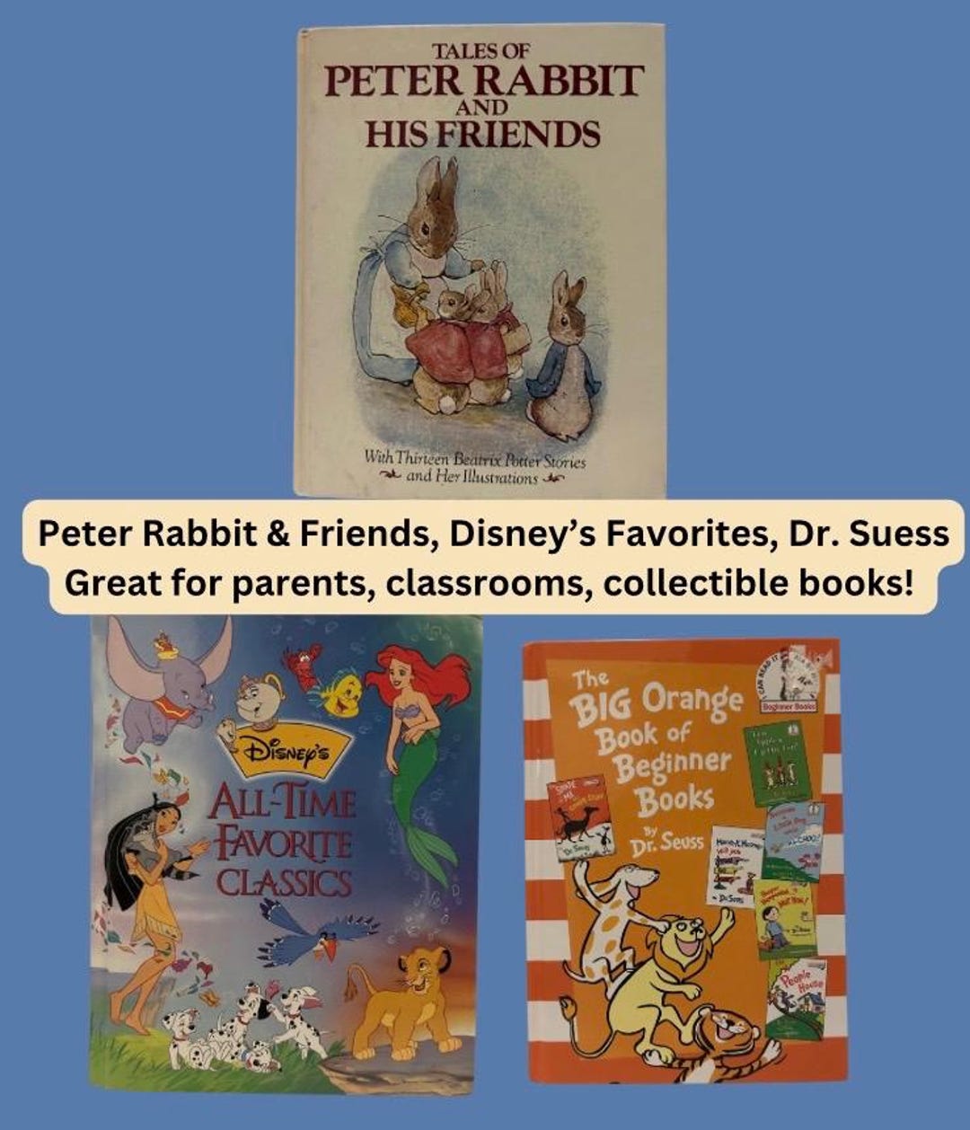 Peter Rabbit, Disney's Favorites, Dr. Seuss - Vintage Hardcover Books ...