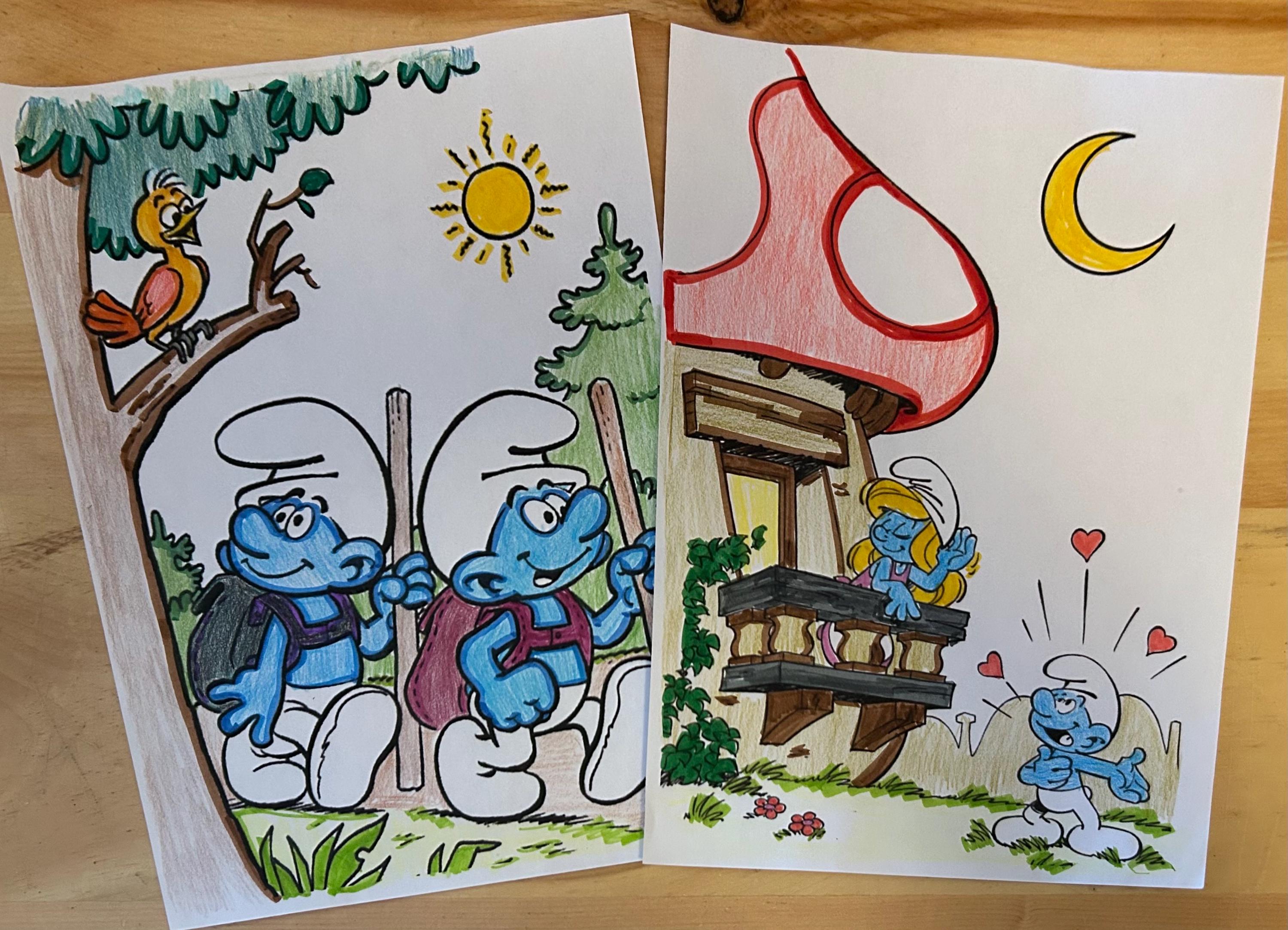 Vintage Smurfs - 105 Coloring Pages - Instant Download - PDF ...