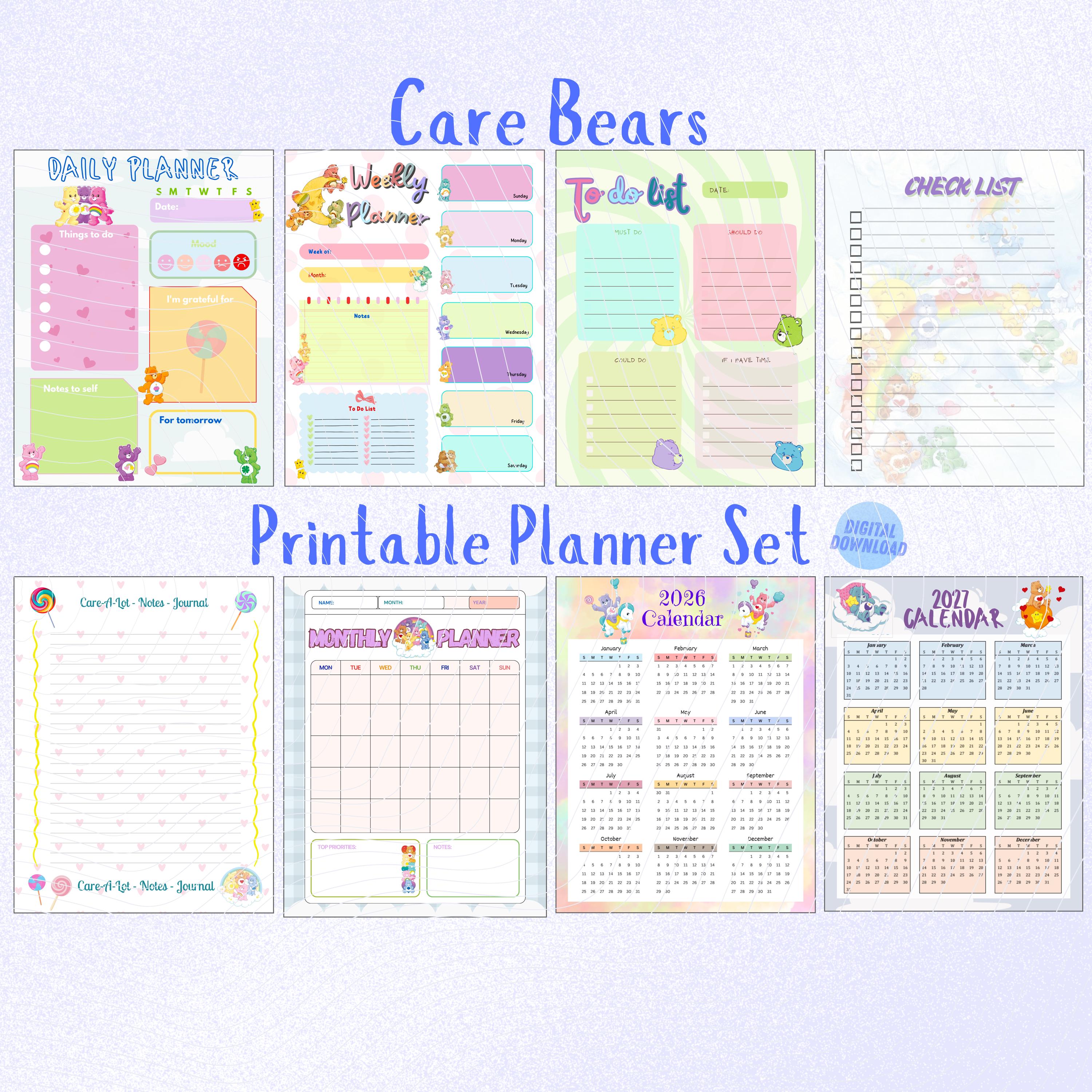 Cutest Bears Planner Pages Printable Daily Weekly Monthly to Do ...