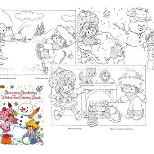Vintage Strawberry Girl Christmas & Winter Coloring Books (PDF Download ...