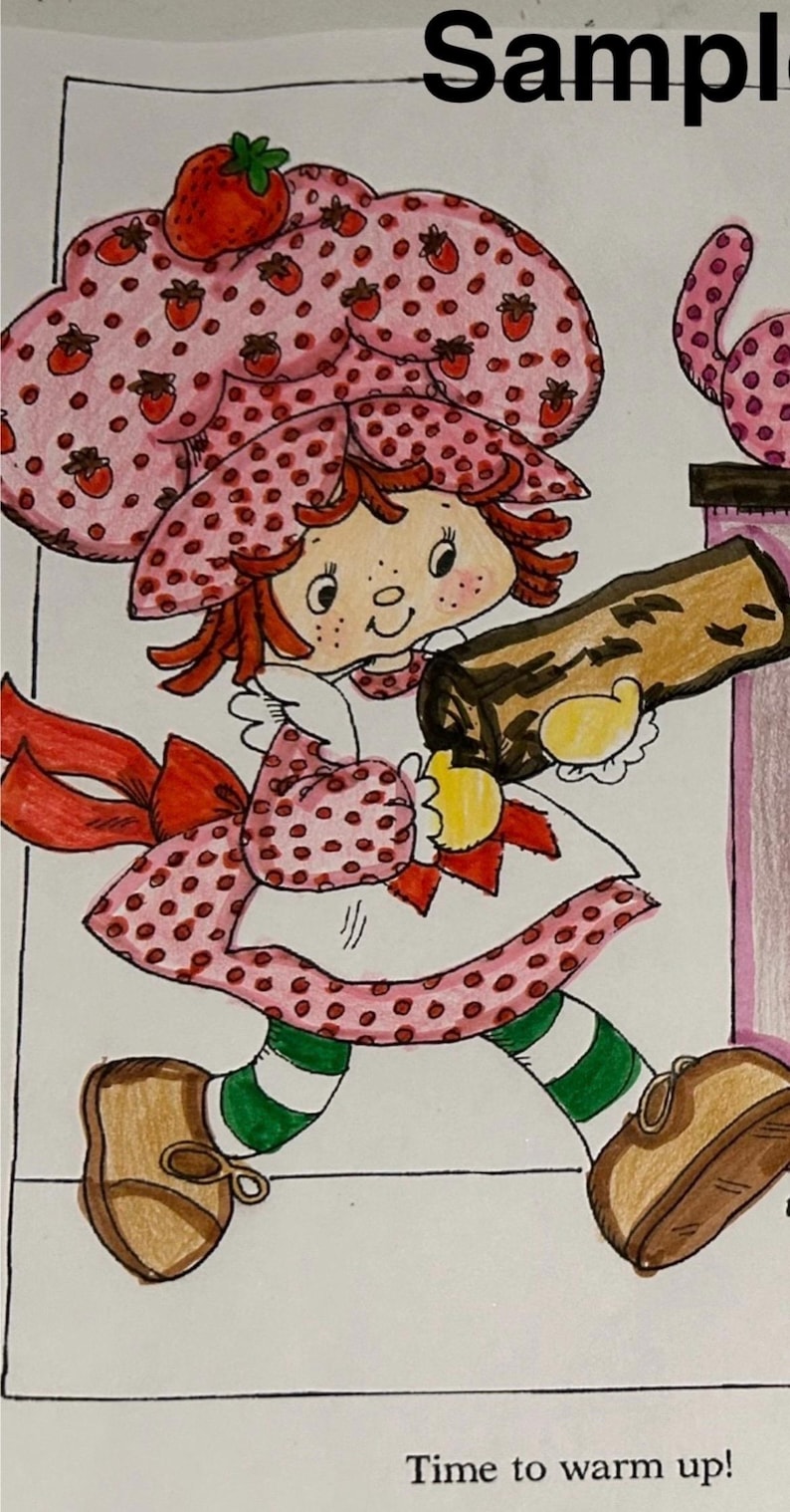 Vintage Strawberry Shortcake 43 Pages Winter Fun Coloring Book ...