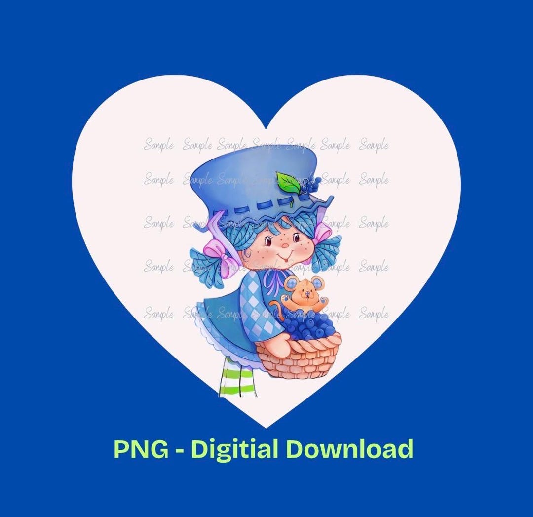 Blueberry Girl Cartoon Clip Art: Strawberry Girl PNG (digital Download ...