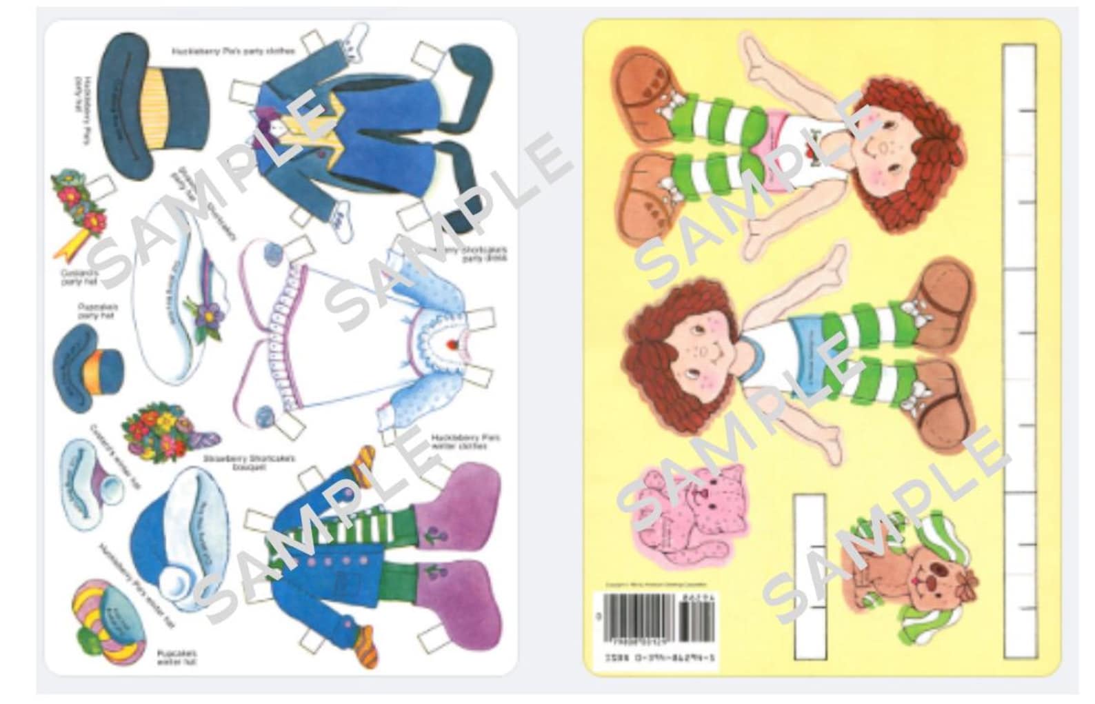 Vintage Strawberry Shortcake Paper Doll Book: Printable Activity (PDF ...
