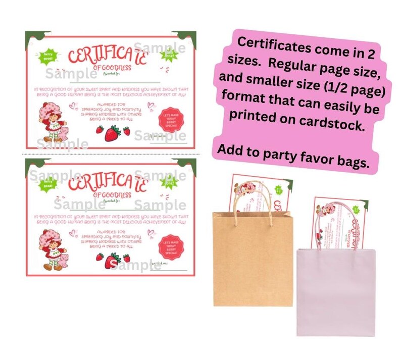 Strawberry Girl Goodness Certificate: Printable PDF for Kids, Teachers ...