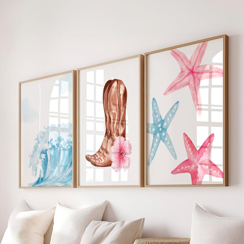 Coastal Cowgirl Art - Etsy