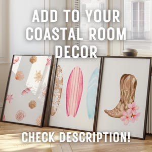 Coastal Cowgirl Wall Art Surf Poster Beachy Wall Art Coastal Decor 3 ...