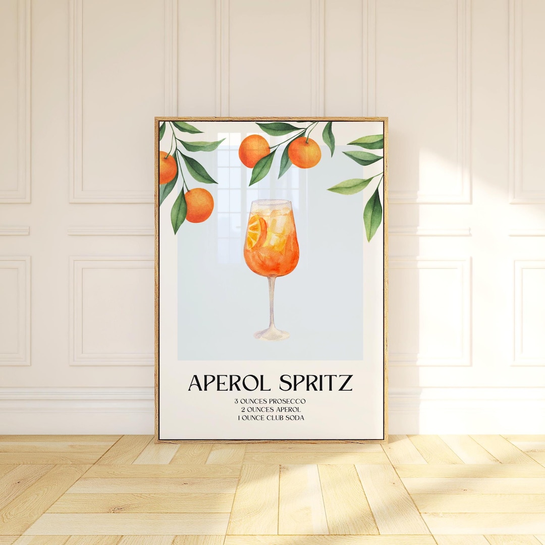 Aperol Spritz Print Bar Cart Decor Signature Drink Sign Signature ...