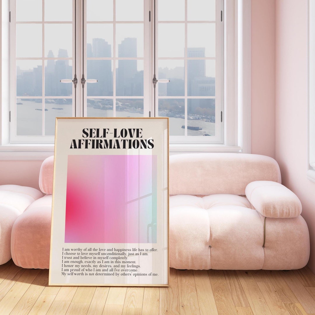 Self Love Affirmations Wall Art Mental Health Poster Positive Quotes ...