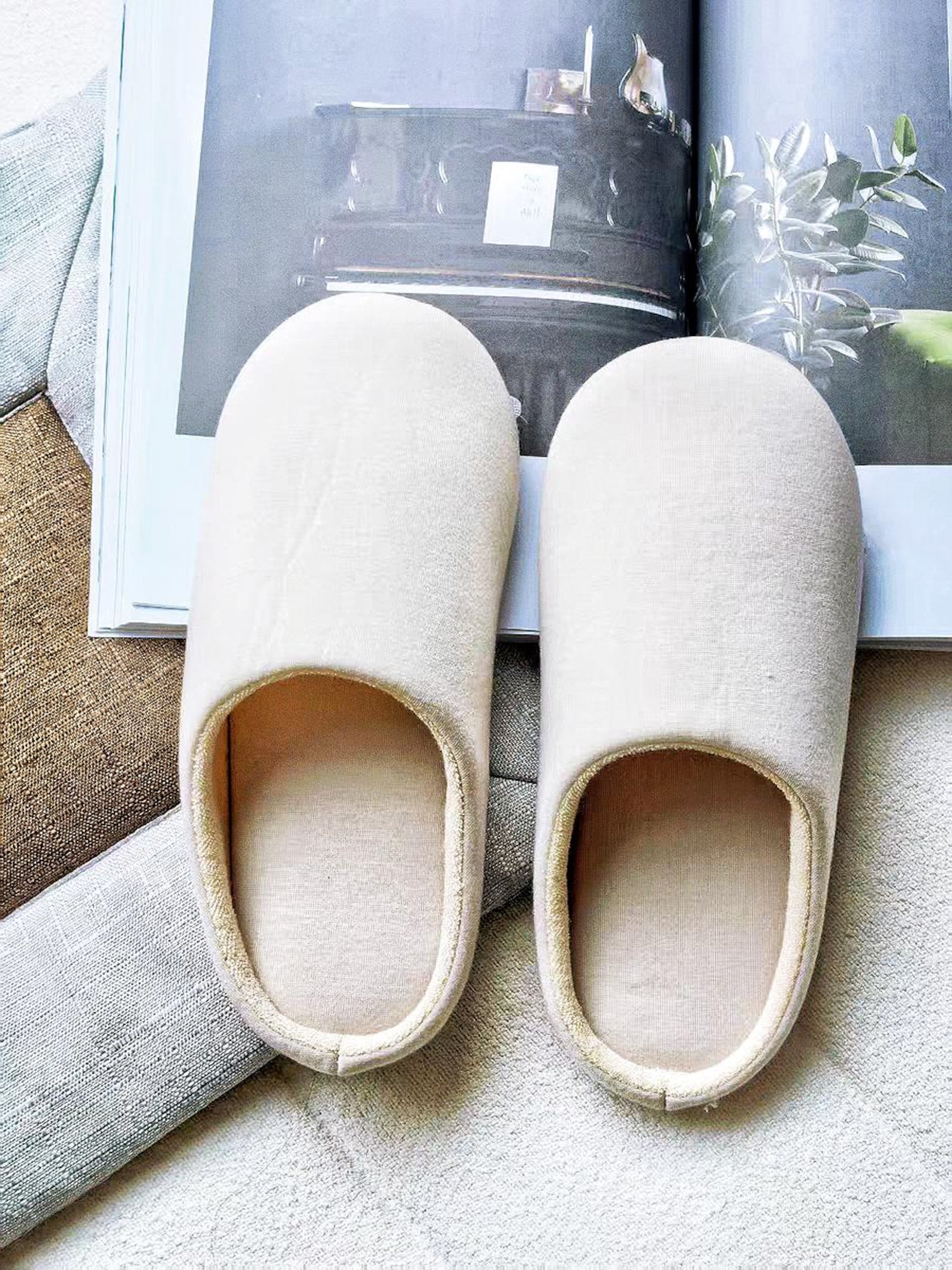 Japanese Tatami Slippers, Ultra Cotton Linen Indoor Sandal, Breathable ...