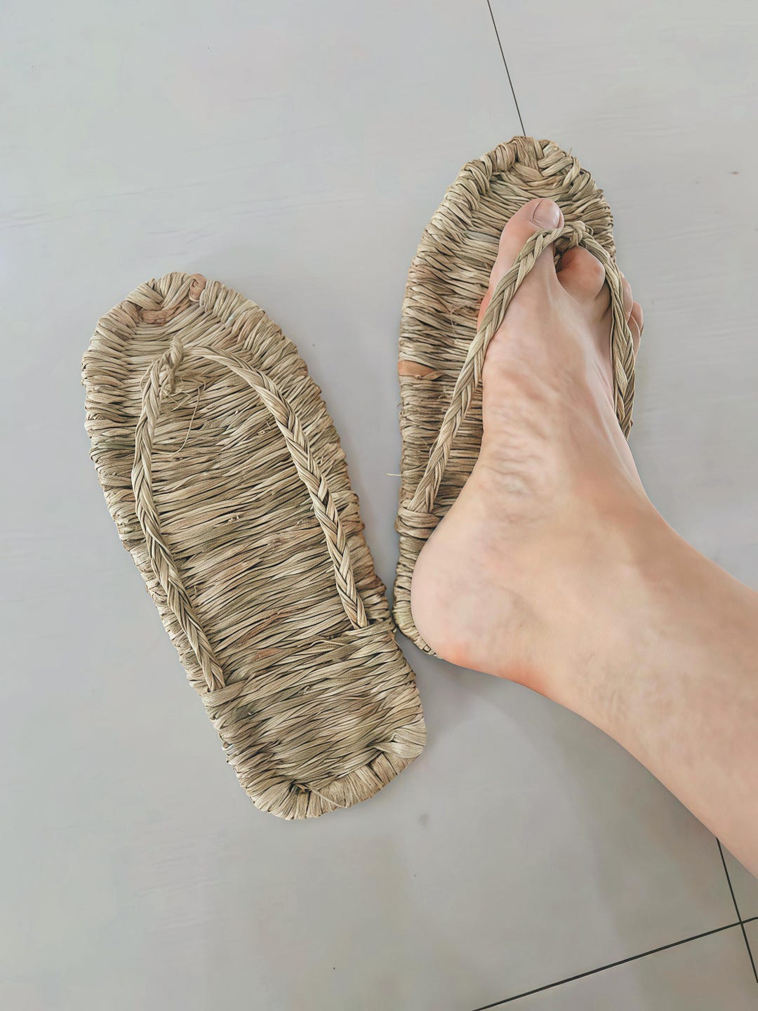 Handwoven Hemp & Rattan Slippers Thai Straw Sandals, Eco-friendly ...