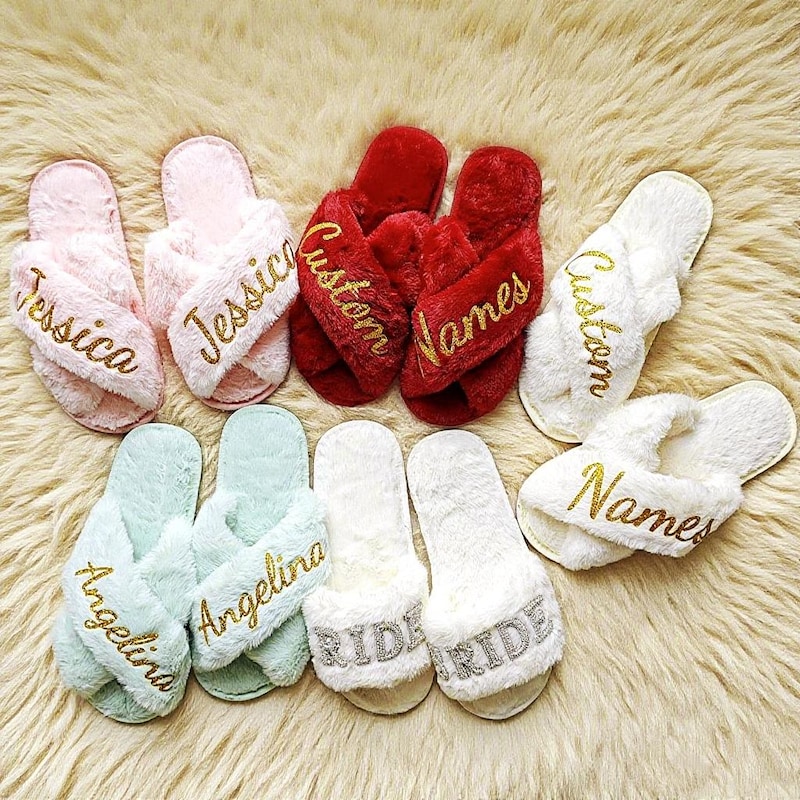 Embroidered Slippers - Etsy