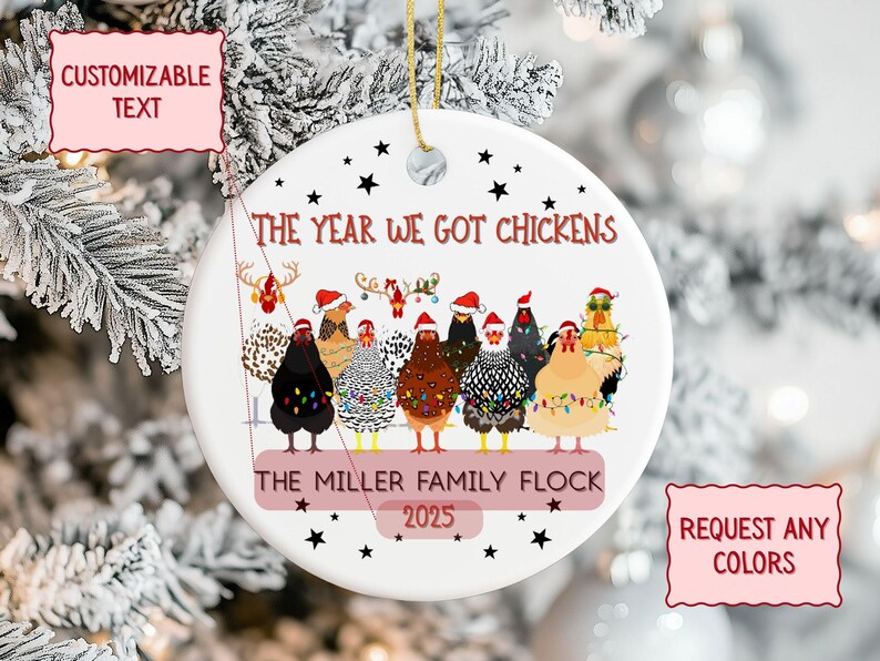 The Year We Got Chickens Personalized Christmas Ornament Chicken Family ...