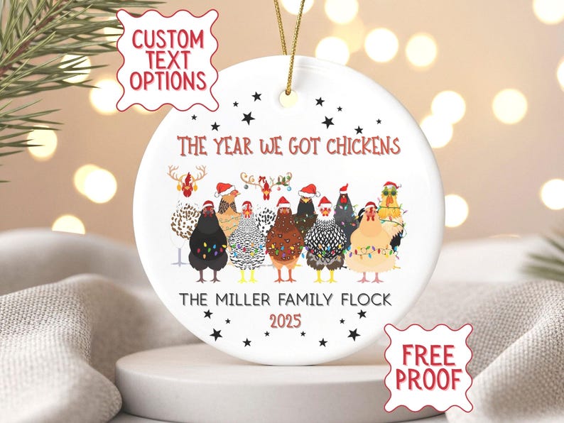 The Year We Got Chickens Personalized Christmas Ornament Chicken Family ...