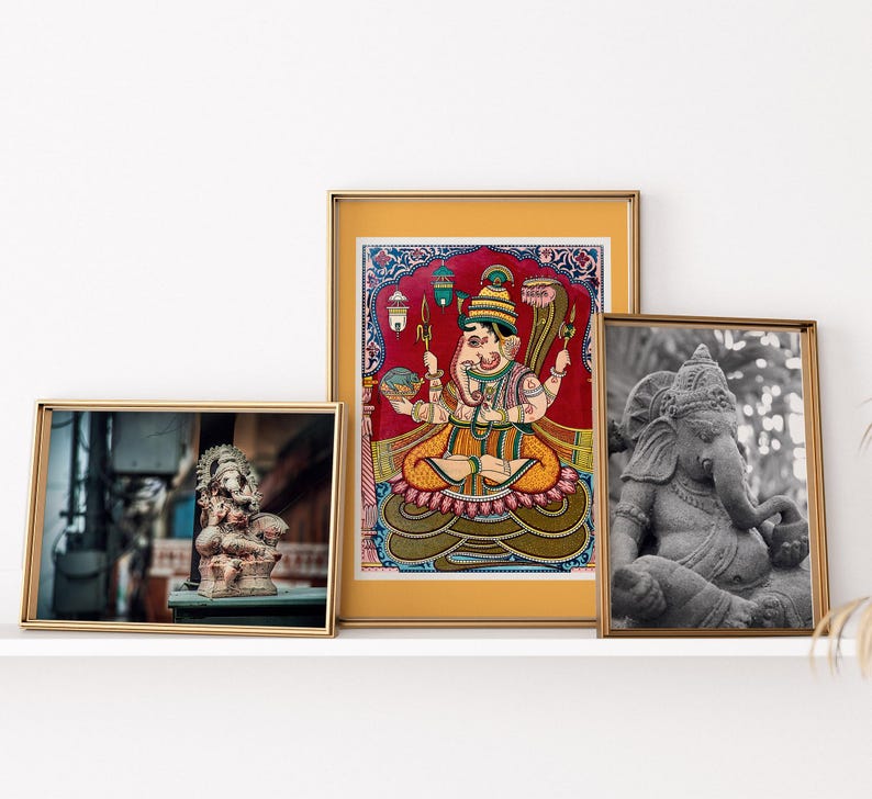 Hindu Deity Printable Set of 6 Art Yoga Studio Wall Decor Goddess Art ...