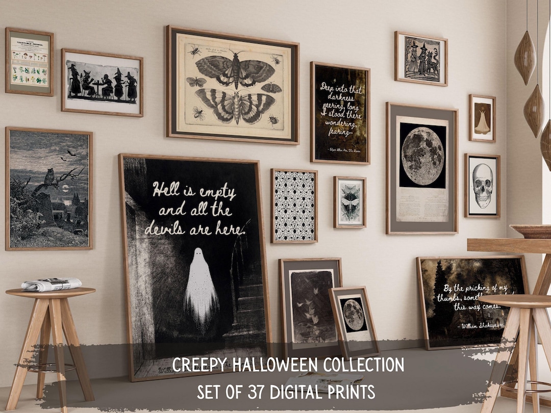 Moody Vintage Poster Set of 37 Digital Download Ghost Poster Witchy Art ...