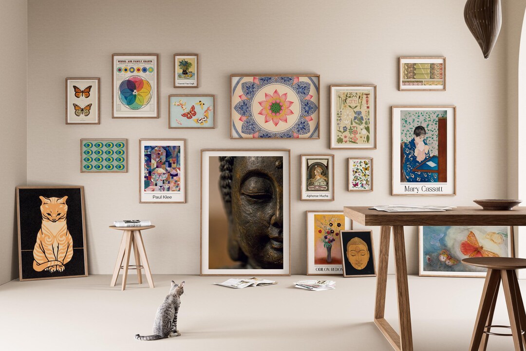 Printable Gallery Wall Kit Famous Artist Poster Bundle Eclectic Wall ...