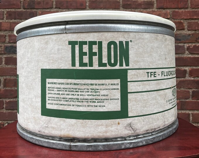 Vintage Teflon Round Storage Container. Industrial Storage Bin ...