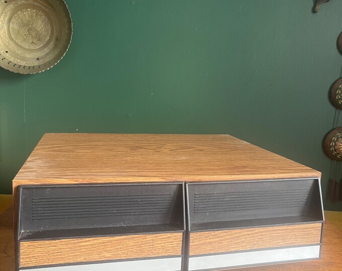 Vintage 1980s 1990s Wooden VHS Storage Case Two Drawers Movie Storage ...