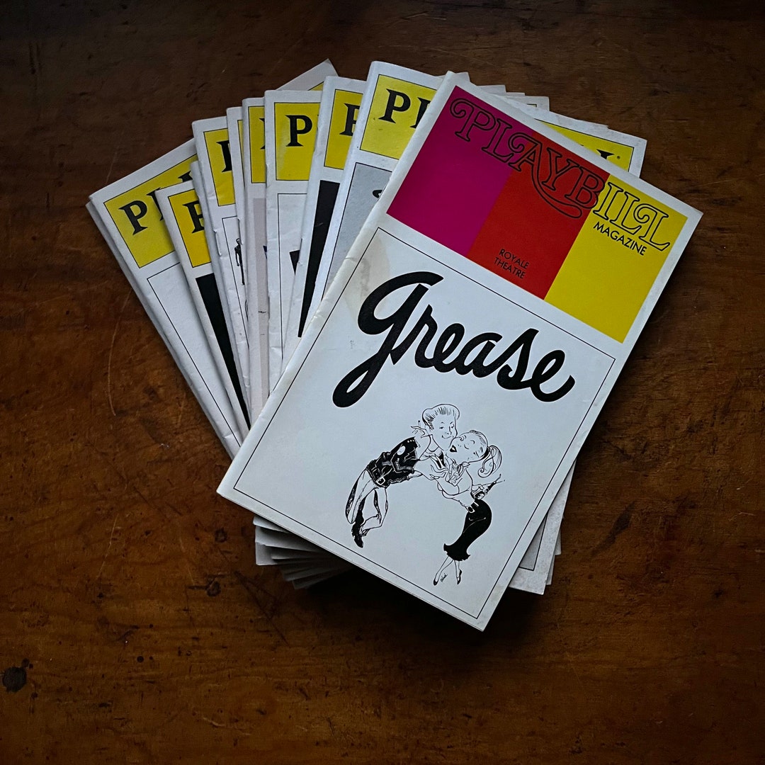 Vintage Broadway Playbills. 1970s 1980s. New York Theater. Grease ...
