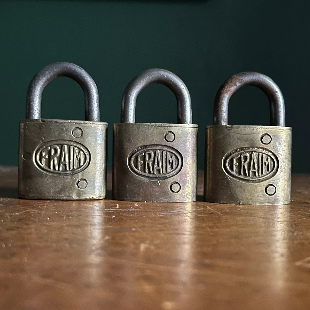 Vintage Trio Fraim Padlock No Key Antique Lock Antique Padlock USA ...