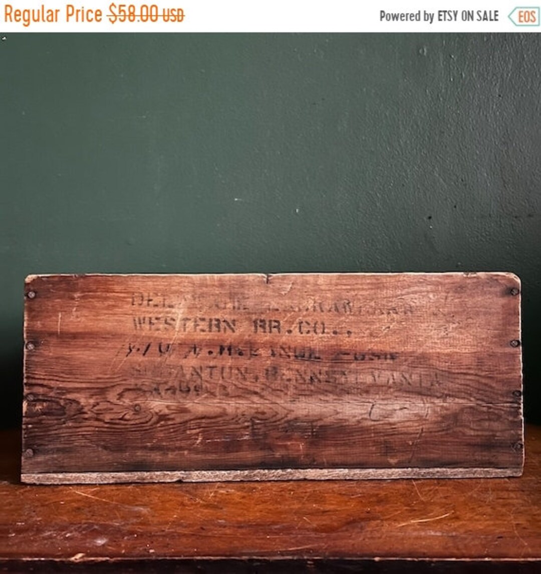 Vintage Wooden Shipping Box. Western Railroad Co. Rustic Cottage ...