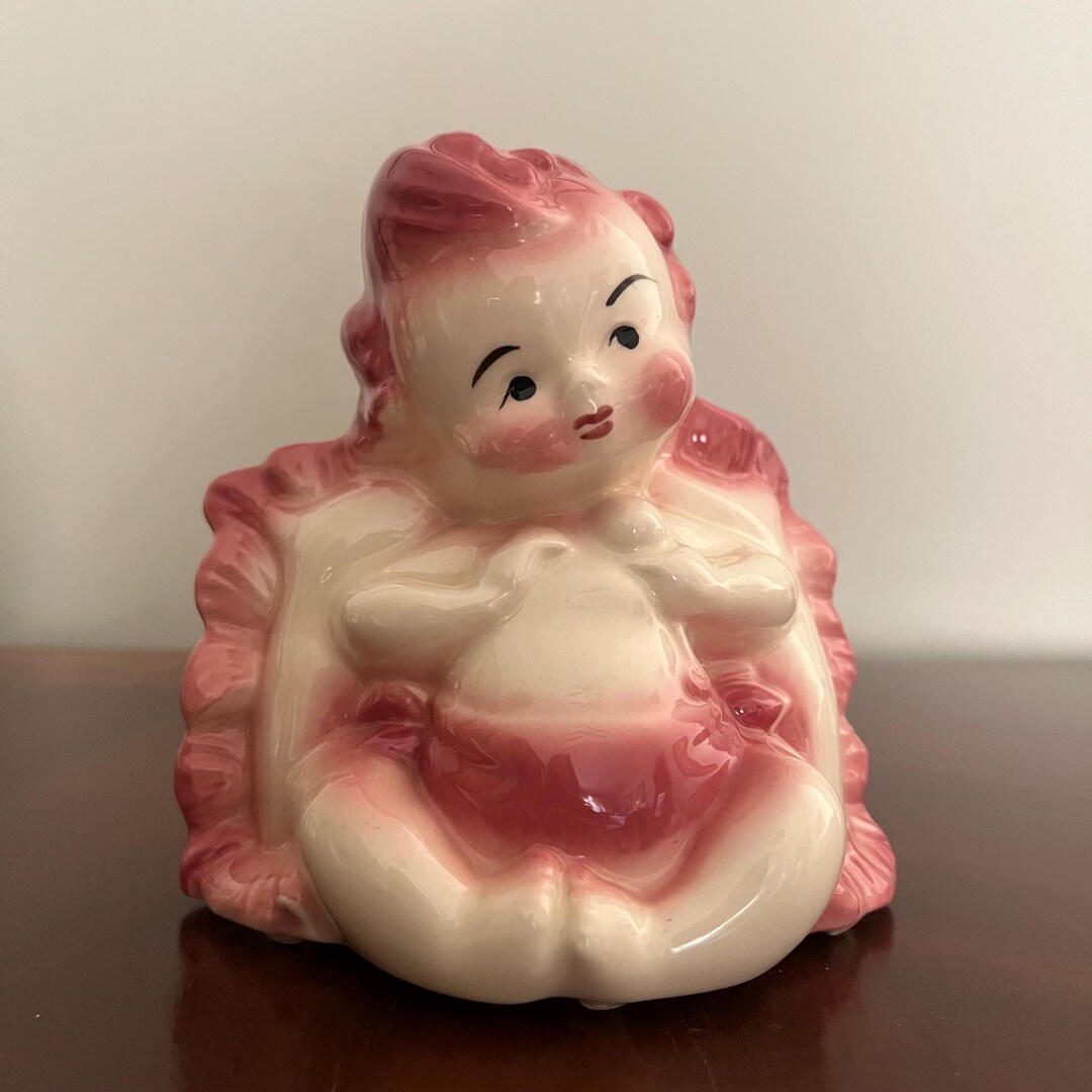 Vintage Hull Pink Baby Girl Head Ceramic Planter - Etsy