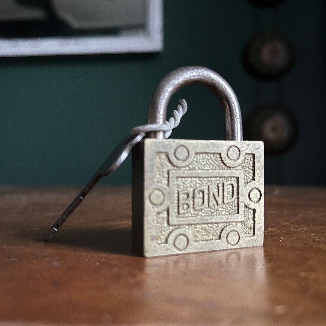 Vintage BOND Padlock With Key Antique Lock Antique Padlock - Etsy