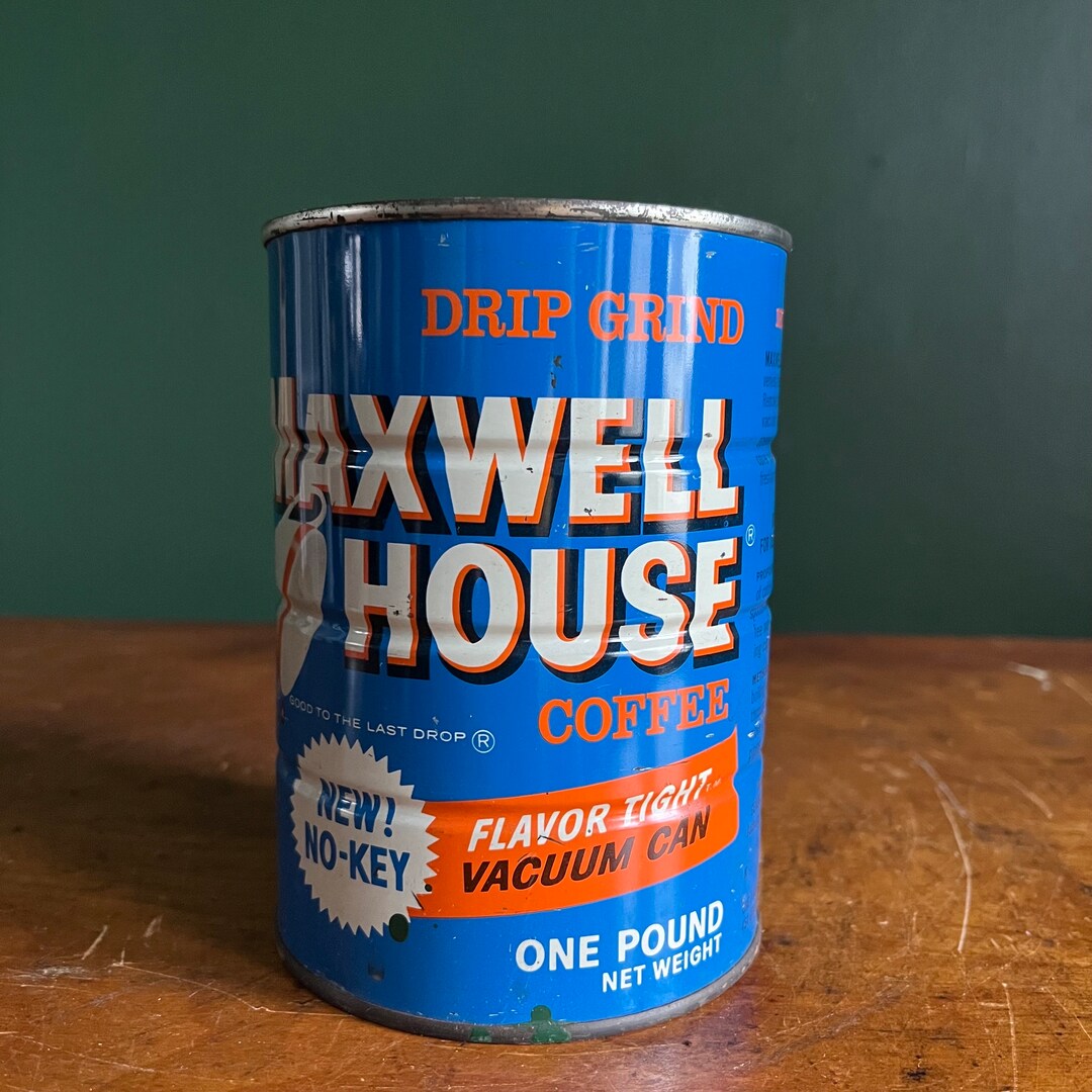 Vintage 1970s 1980s Blue Maxwell House Coffee Drip Grind Metal - Etsy