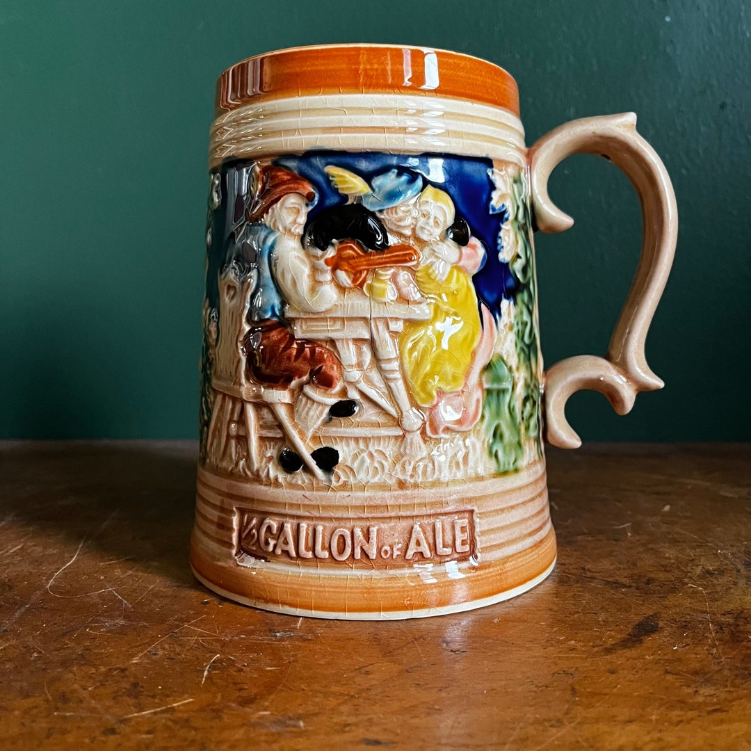 Vintage German Style Beer Drink Mug. Half Gallon. Home Bar. Breweriana ...