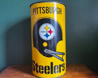 Vintage Metal Trash Can - Etsy