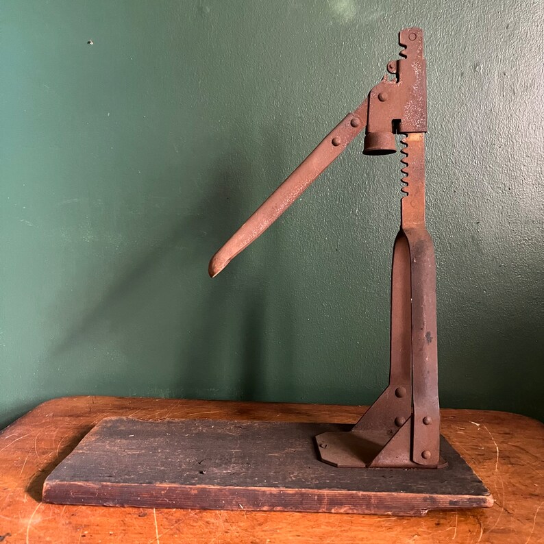 Antique Wood and Metal Bottle Capper Industrial Decor - Etsy