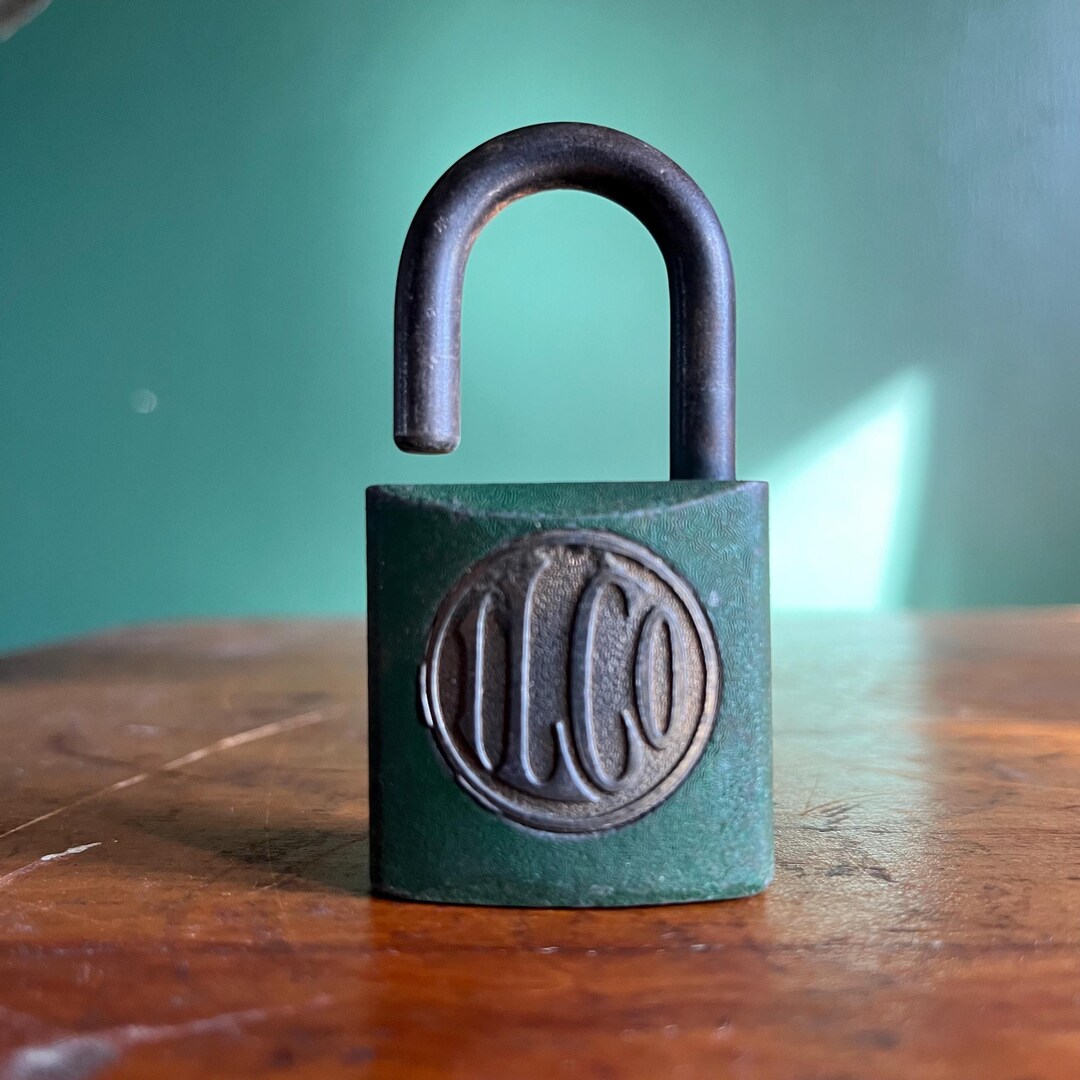 Vintage ILCO Green Padlock No Key Antique Lock Antique Padlock USA ...
