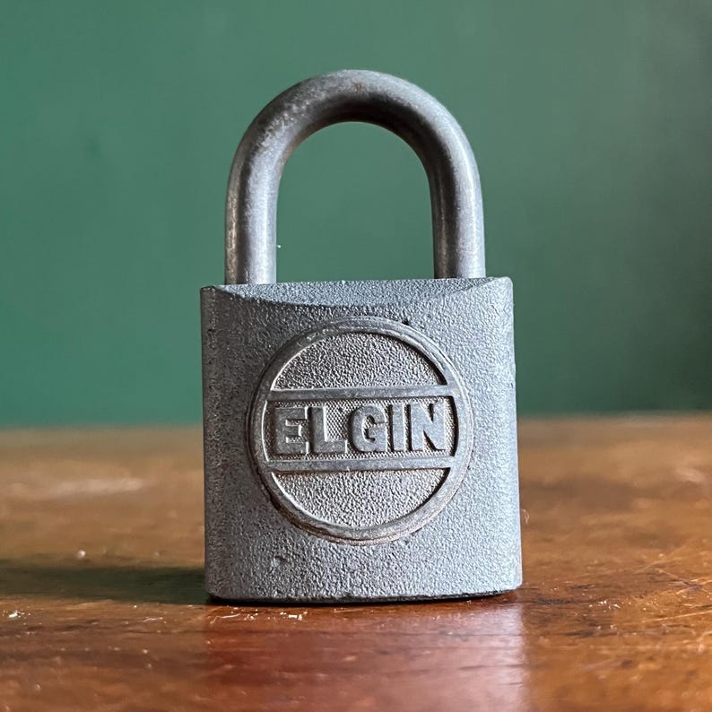 Vintage ELGIN Padlock No Key Antique Lock Antique Padlock USA Steampunk ...
