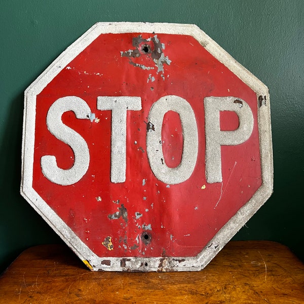 Vintage Stop Sign - Etsy